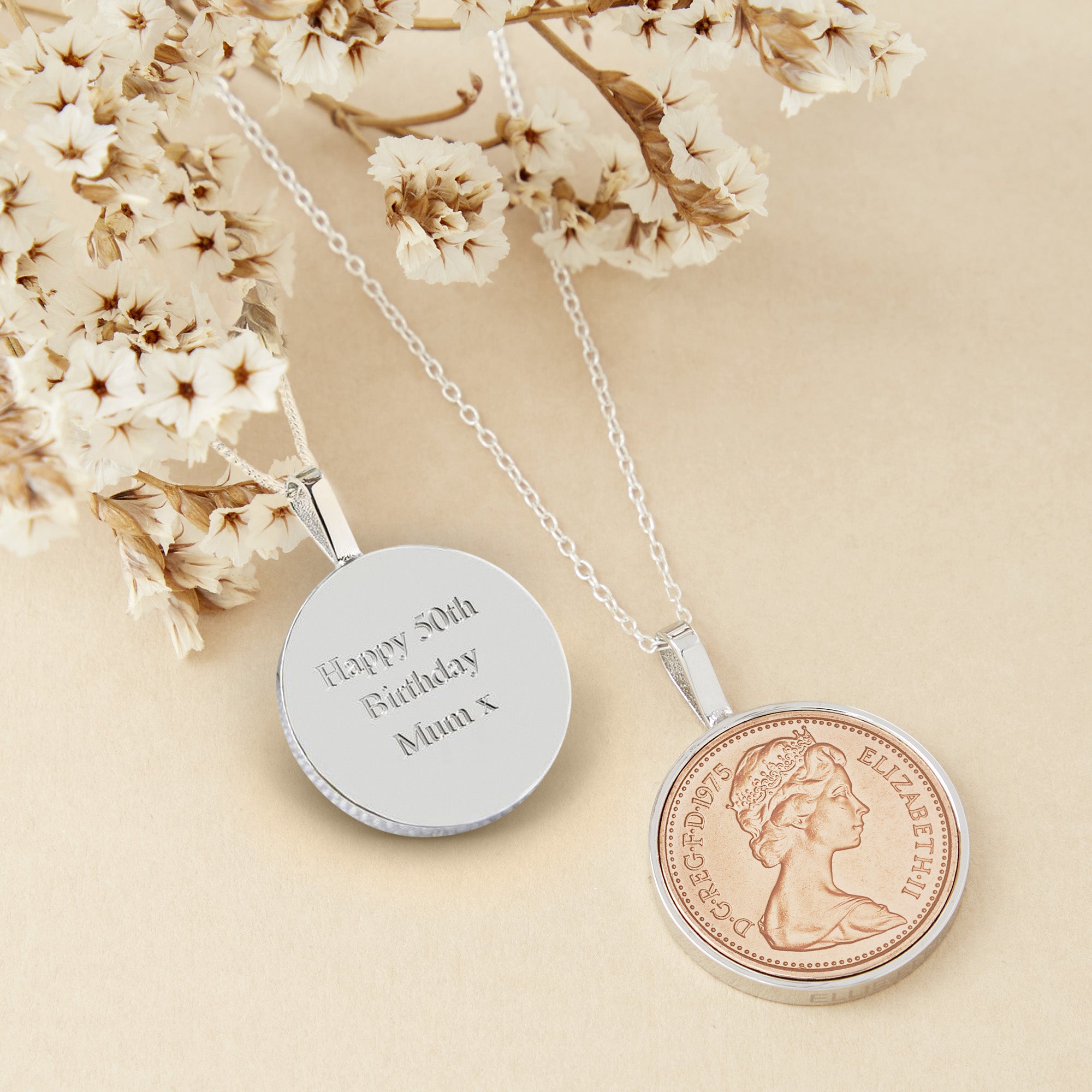 50th Birthday 1975 Penny Necklace Ellie Ellie
