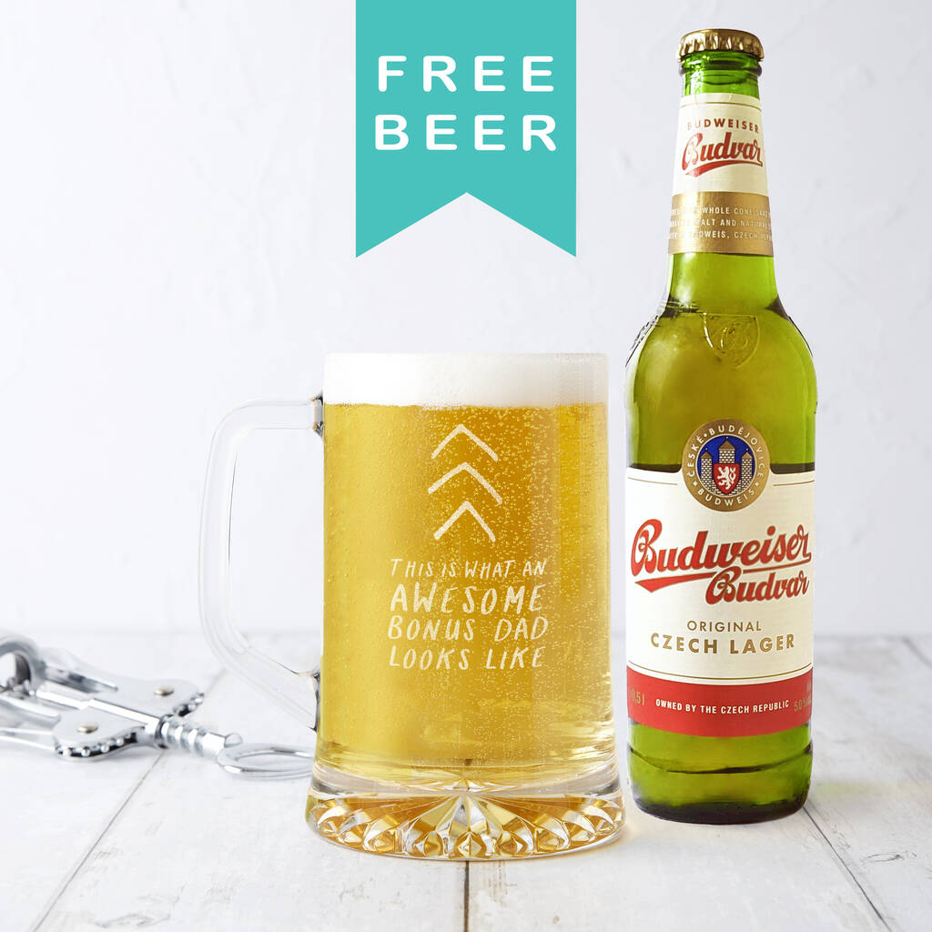 'Awesome Bonus Dad' Beer Tankard Glass – Ellie Ellie