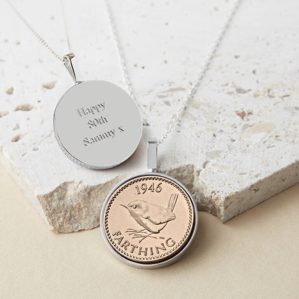 80th Birthday 1946 Farthing Coin Necklace – Ellie Ellie