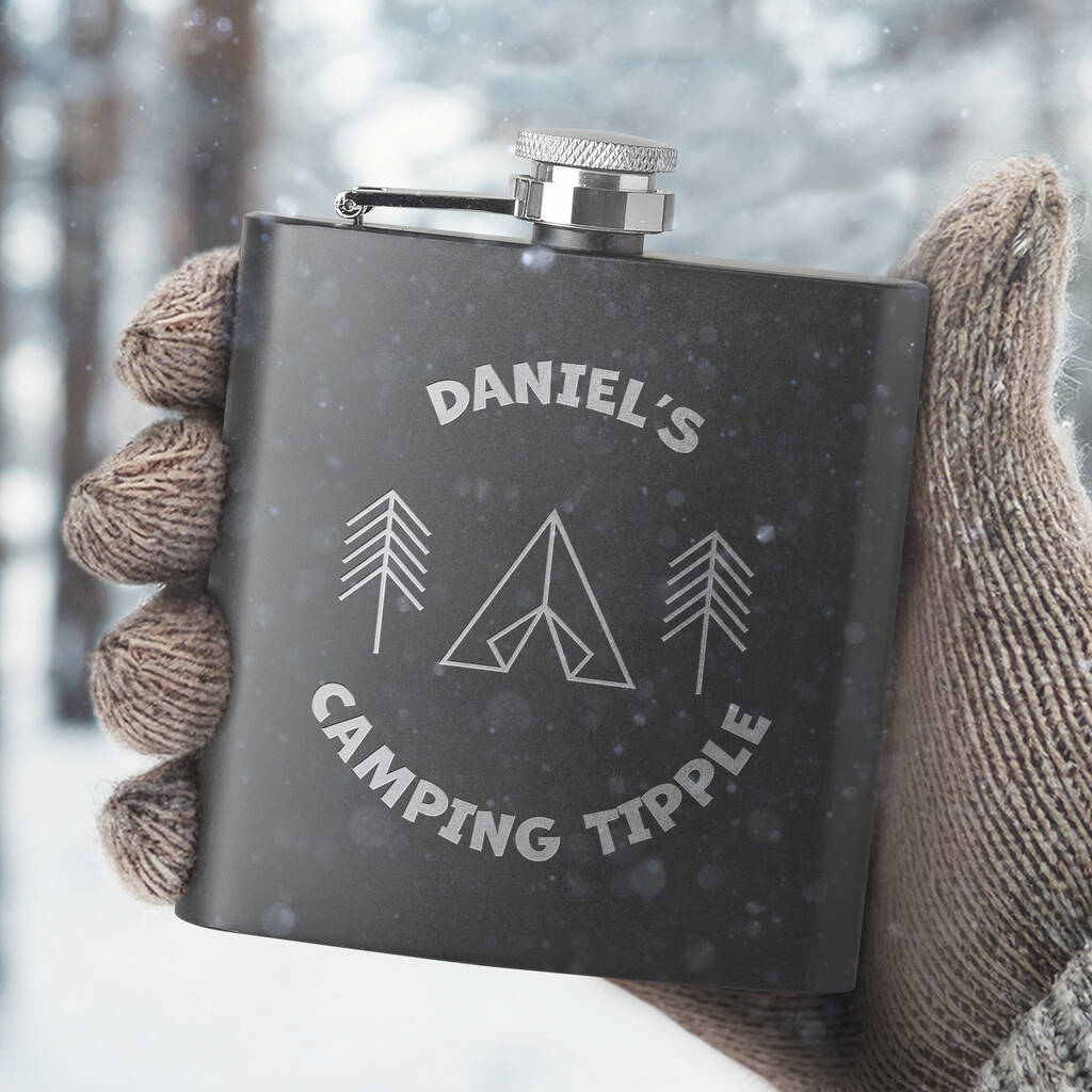 Personalised Camping Tipple Father's Day Hip Flask – Ellie Ellie