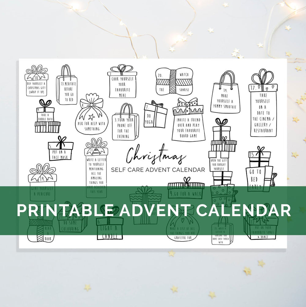 DIGITAL DOWNLOAD - "Christmas Self Care" Printable Advent Calendar - P ...