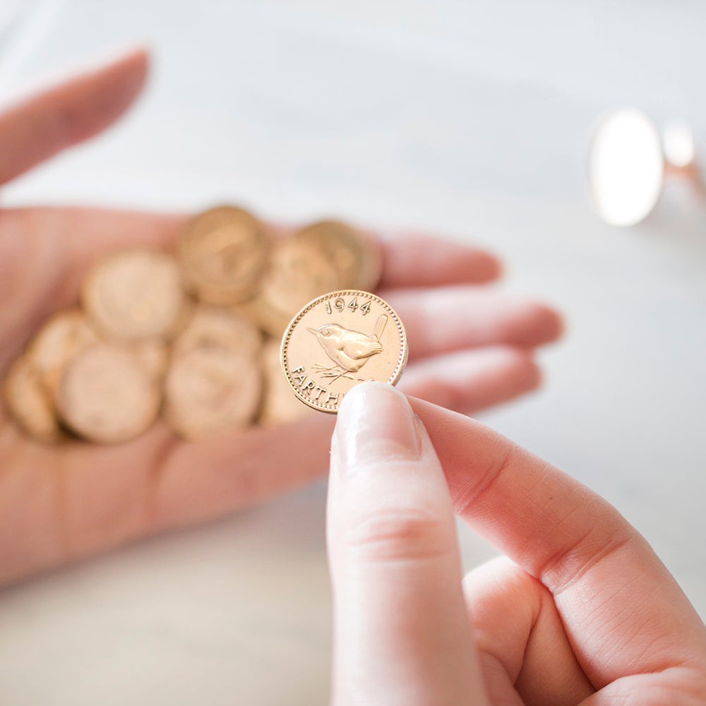 Farthing 90th 1934 Birthday Coin Keyring - Ellie Ellie