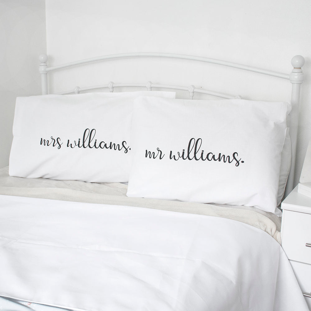 Personalised Couples Pillow Case Set - Ellie Ellie