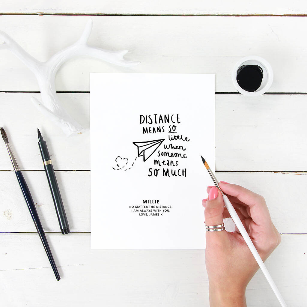 Personalised 'Distance Means So Little' Print – Ellie Ellie